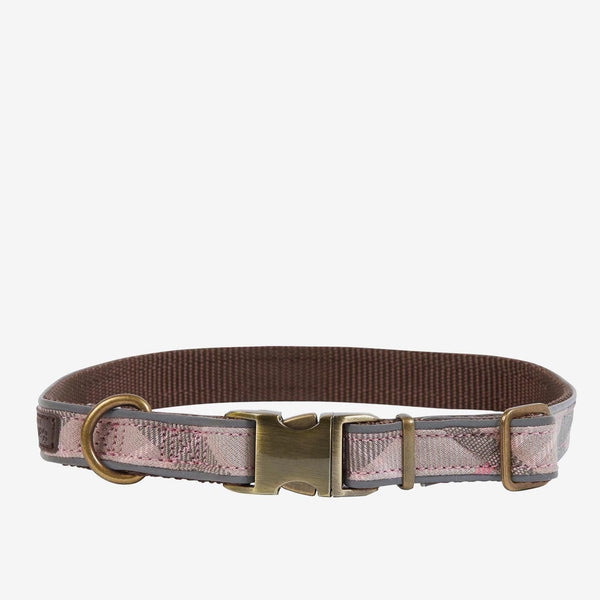 Barbour Reflective Dog Collar in Taupe/Pink Tartan – Sinclairs Online