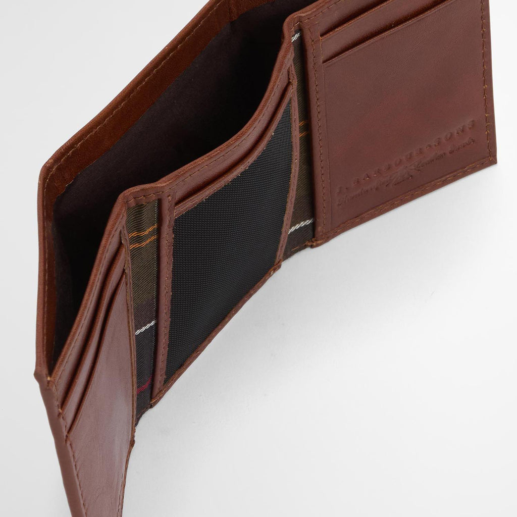 Barbour Bywell Leather Bifold Wallet in Heritage Brown – Sinclairs Online